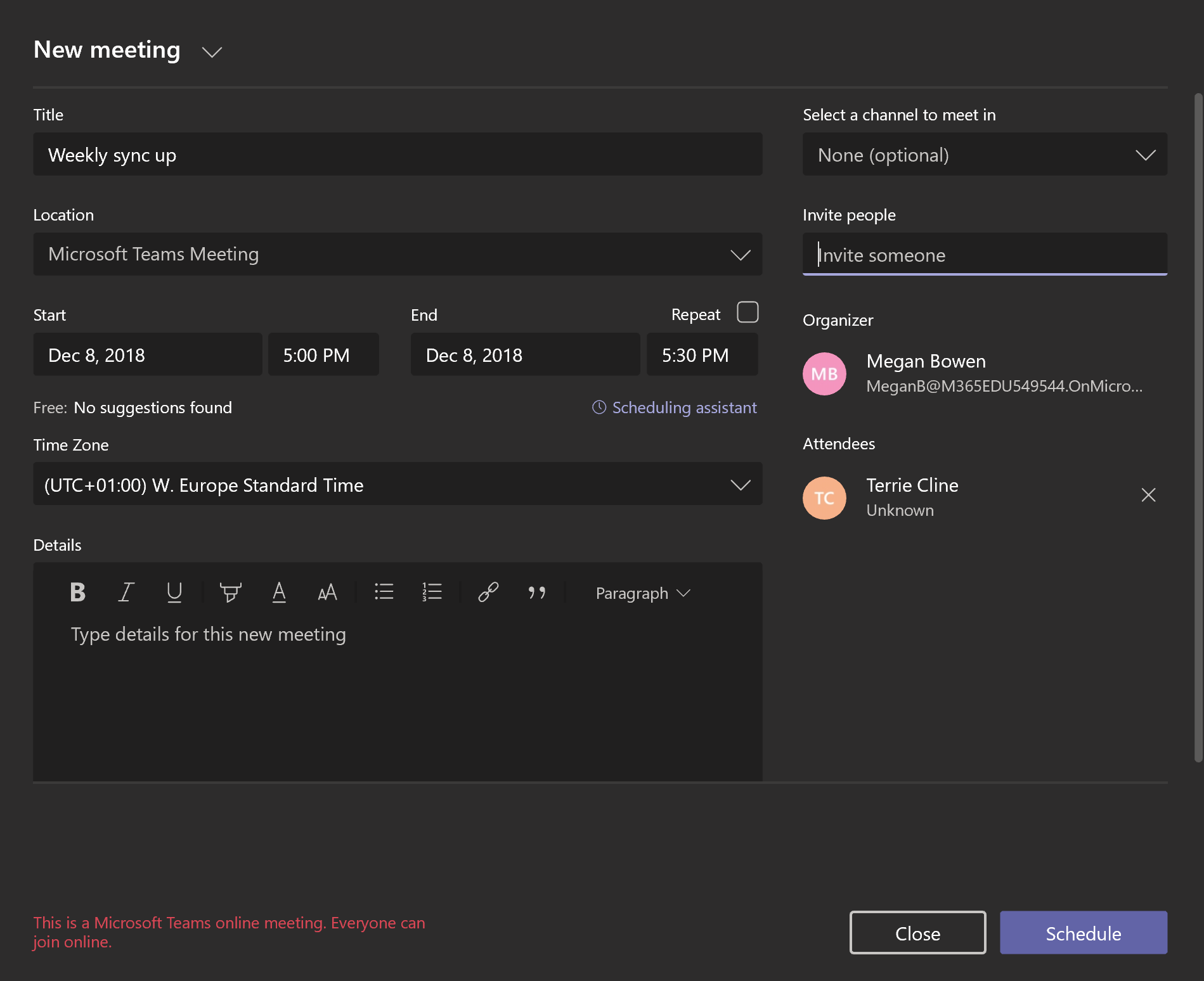Schedule a meeting in Microsoft Teams | Teams.rocks